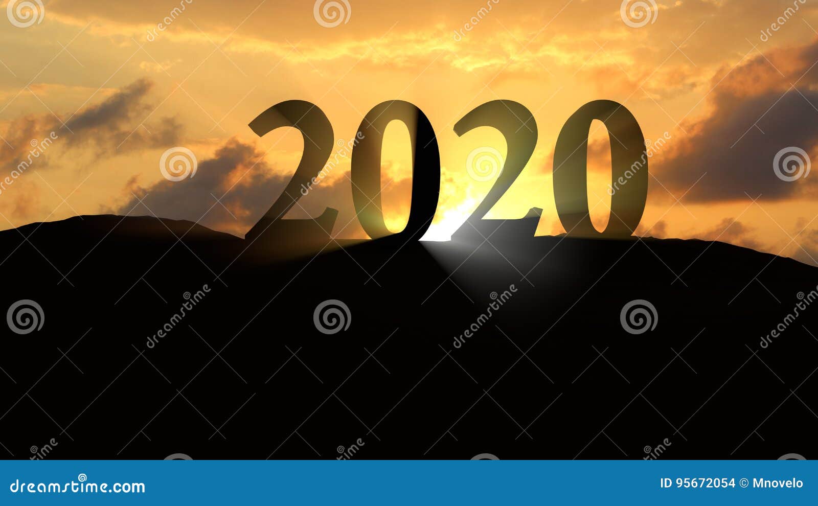 New year 2020 sunset stock illustration. Illustration of night - 95672054