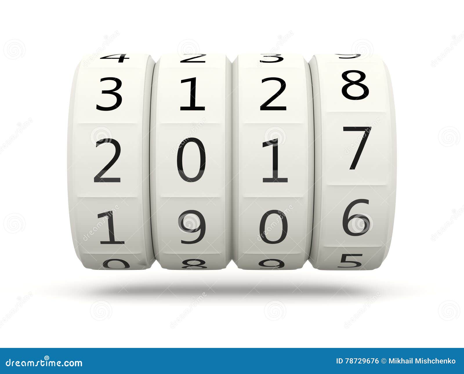 2017 New Year Symbol Isolated on White Stock Illustration ...