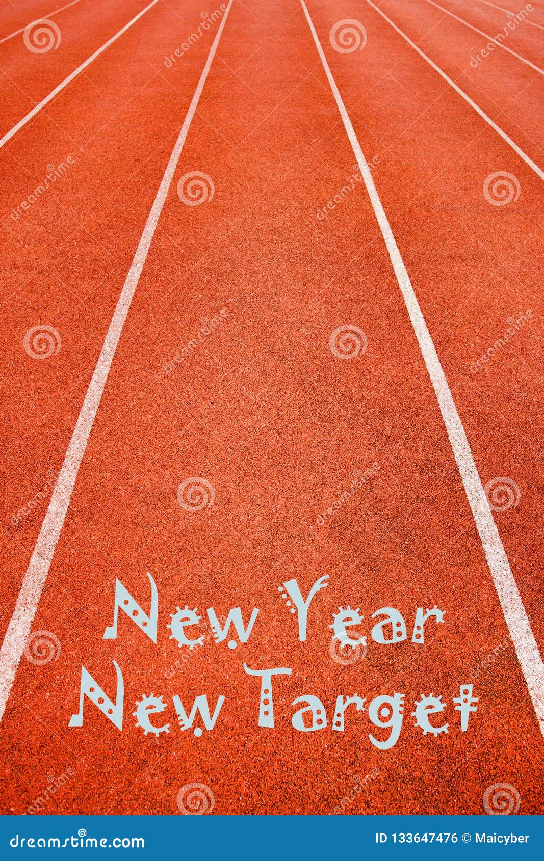 New Year New Target Concept on Running Track Stock Photo - Image of ...