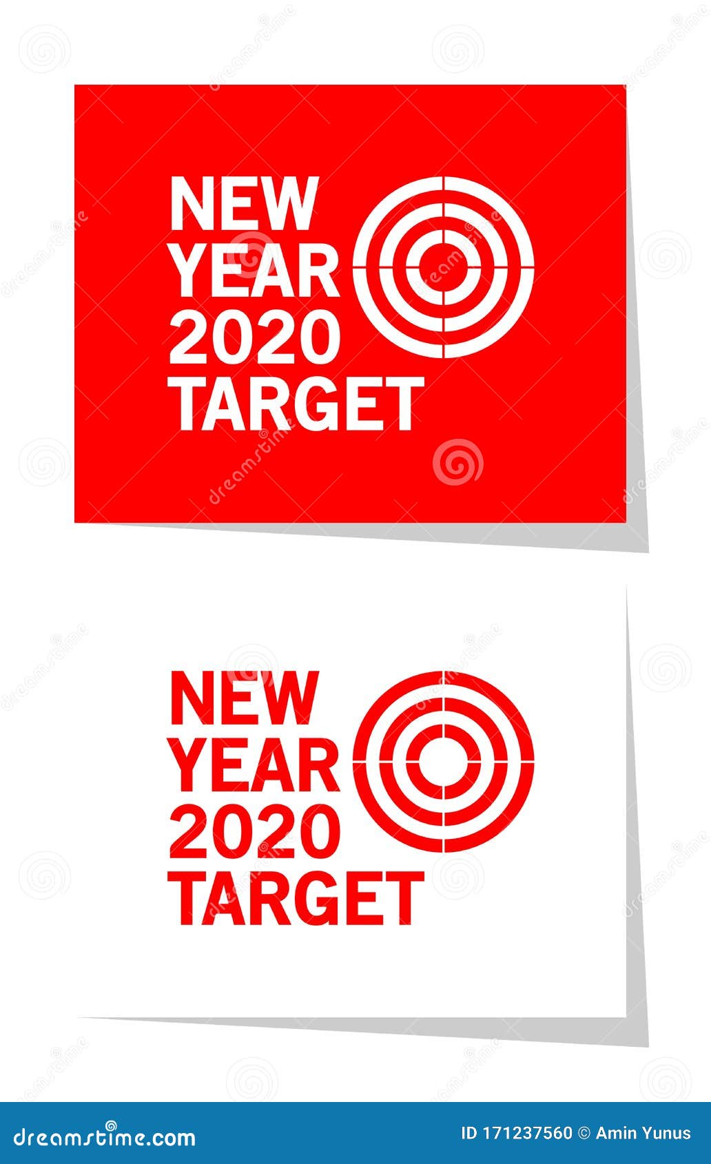New Year 2020 Target Design Stock Vector - Illustration of hearts ...