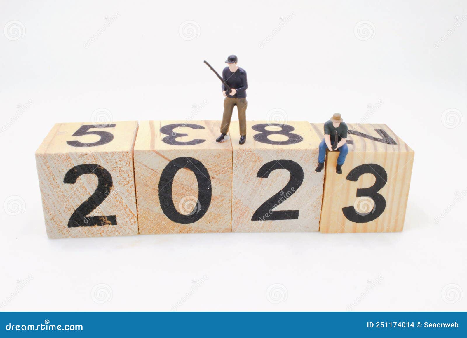 The 2023 New Year Target Plan with Woodblocks Cubes Stock Photo - Image ...