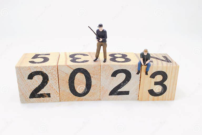 The 2023 New Year Target Plan with Woodblocks Cubes Stock Photo - Image ...