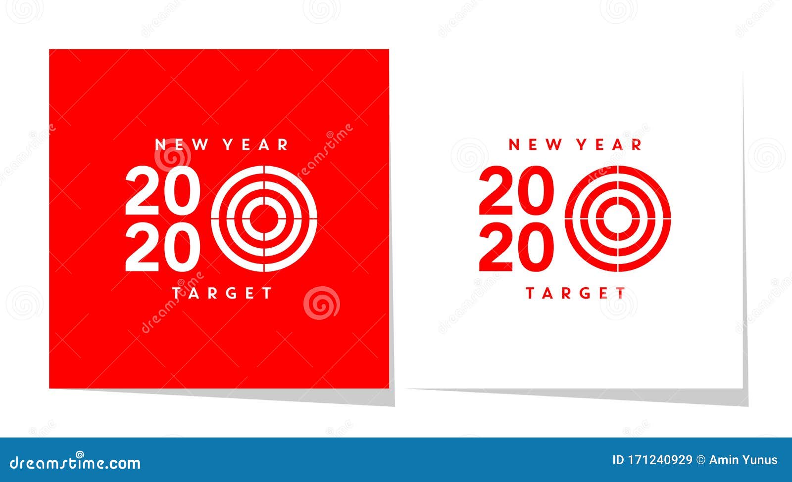 New Year 2020 Target Template Design Stock Vector - Illustration of ...