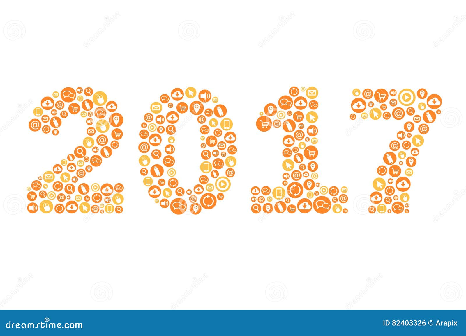New Year 2017 stock vector. Illustration of color, design - 82403326