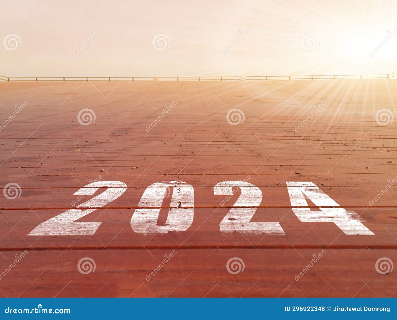 New Year 2024. Text of 2024 Has Written on the Ground Stock Photo ...