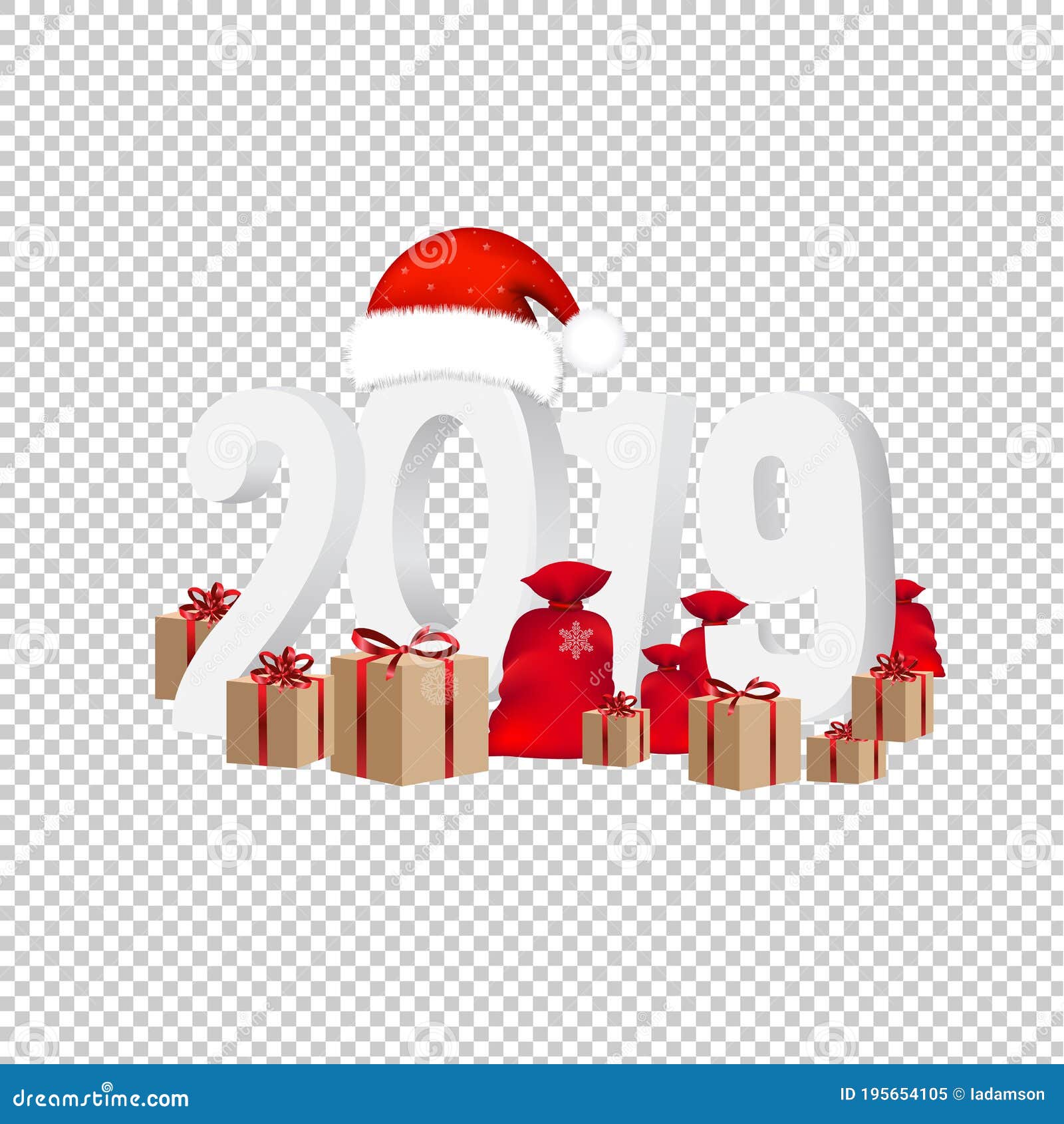 2019 New Year Text Isolated Transparent Background Stock Vector ...