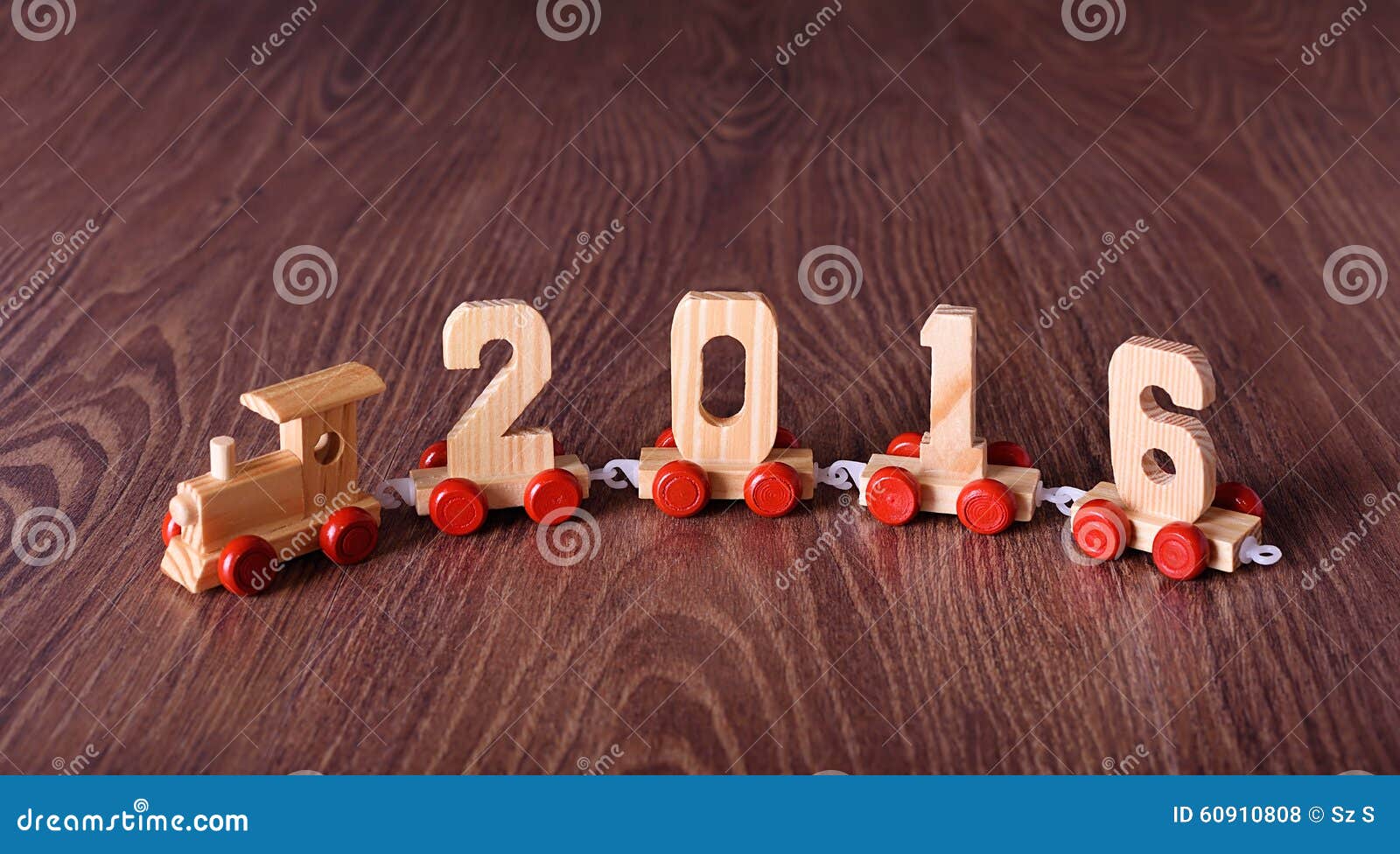 New Year 2016 Train on Wooden Background Stock Photo - Image of ...