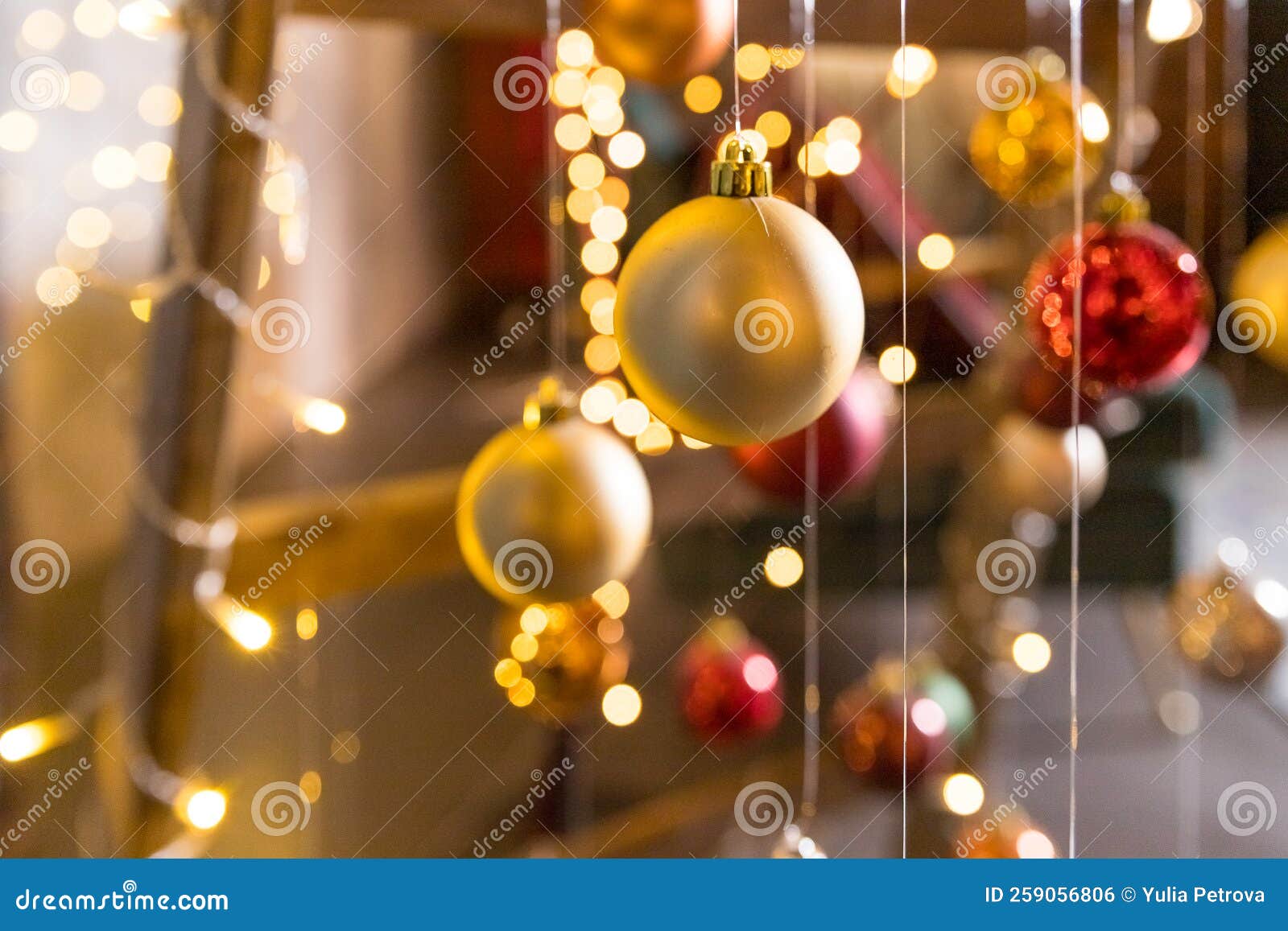 New Year Tree Art Installation Made with String Lights and Christmas ...