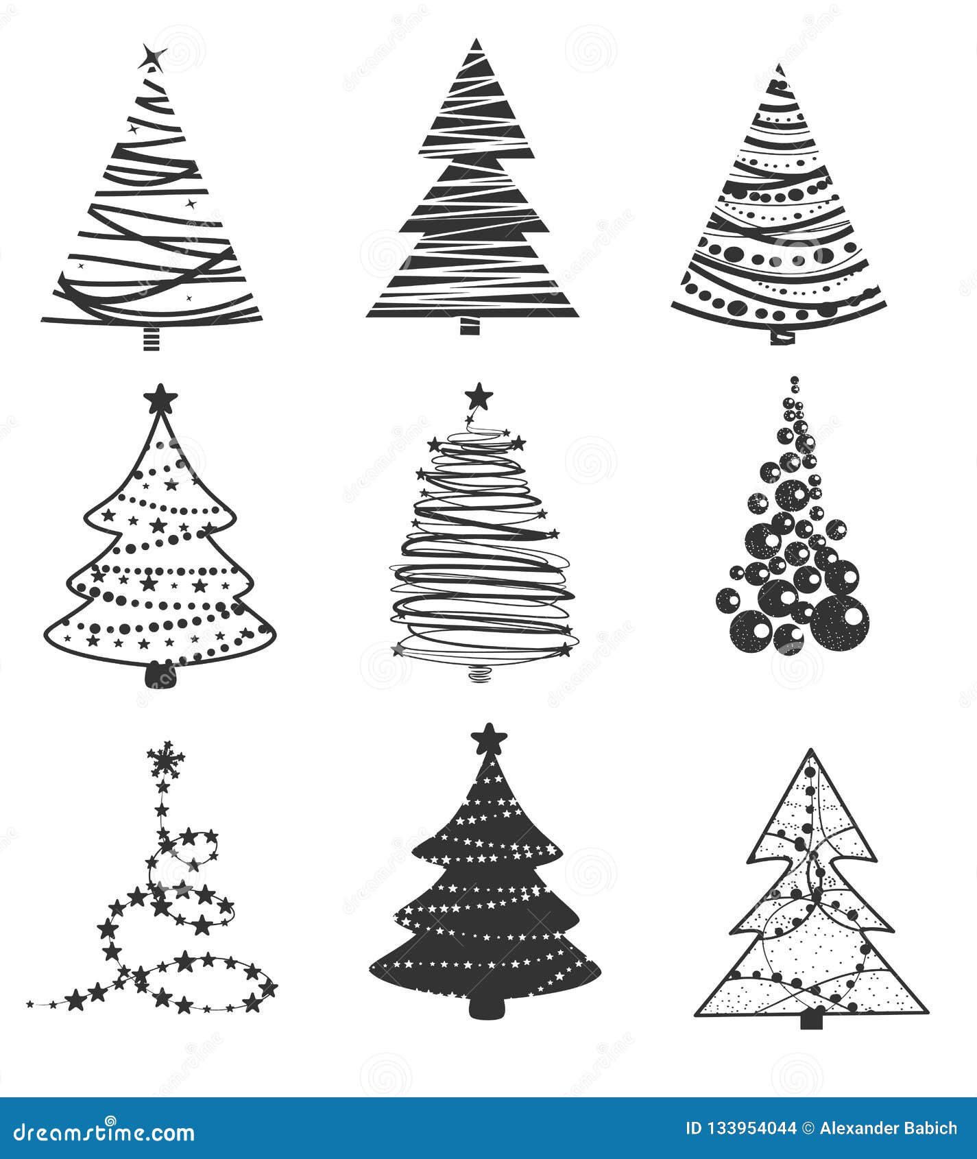 New Year tree stock vector. Illustration of pine, decoration - 133954044