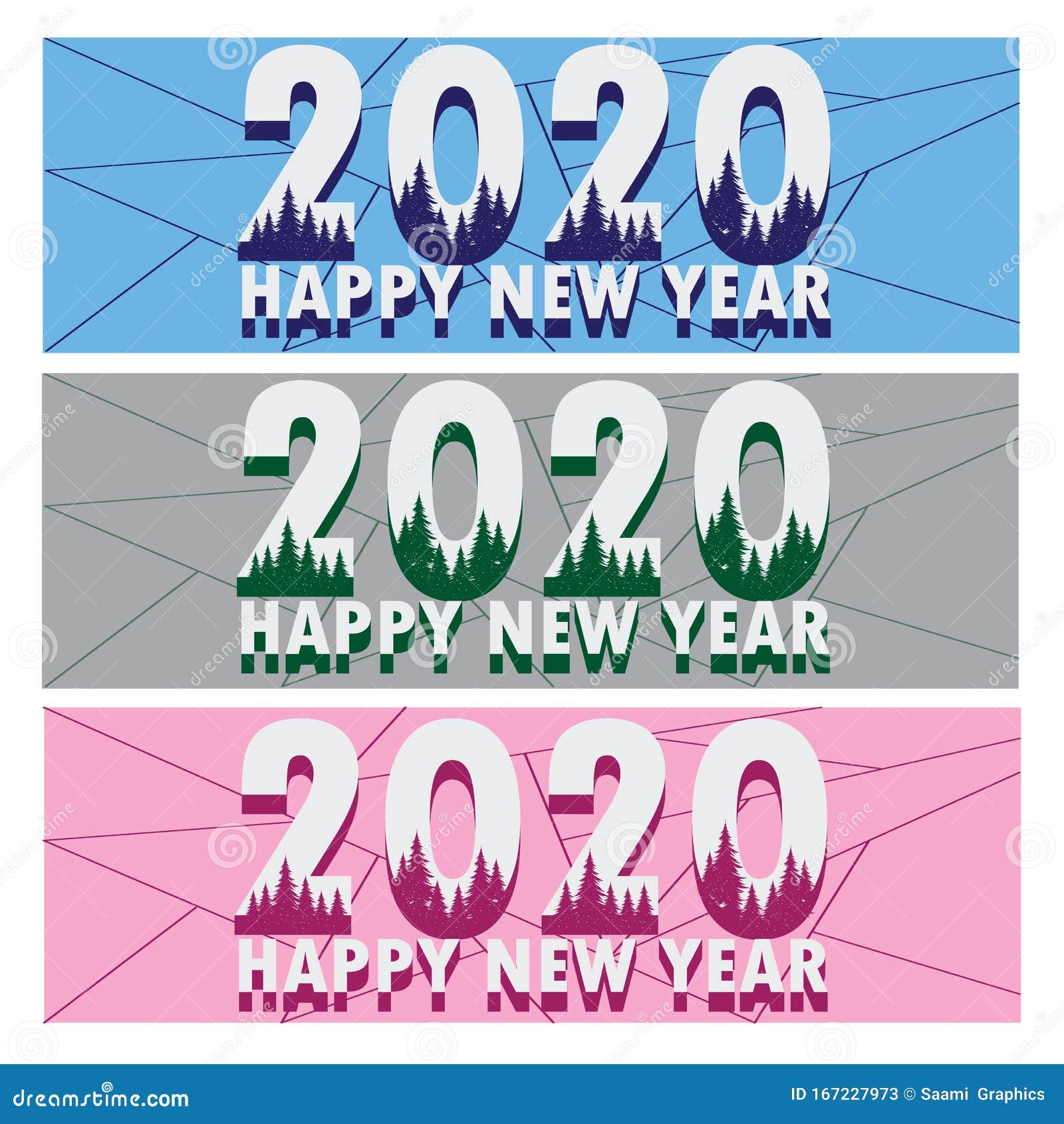 New Year Web Banner Bundle .template Stock Vector - Illustration of ...