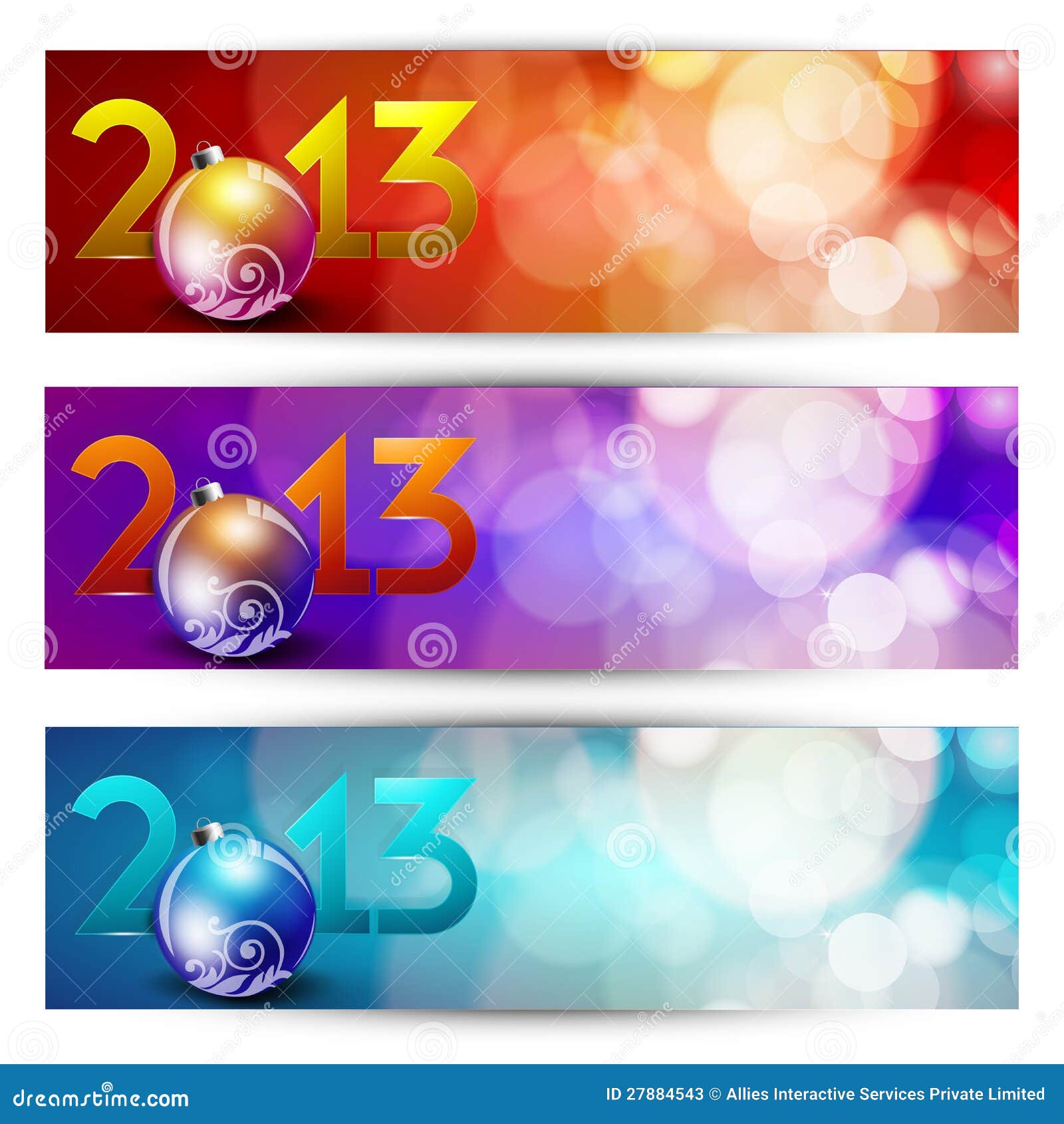 New Year Website Header and Banner Set. Stock Illustration ...