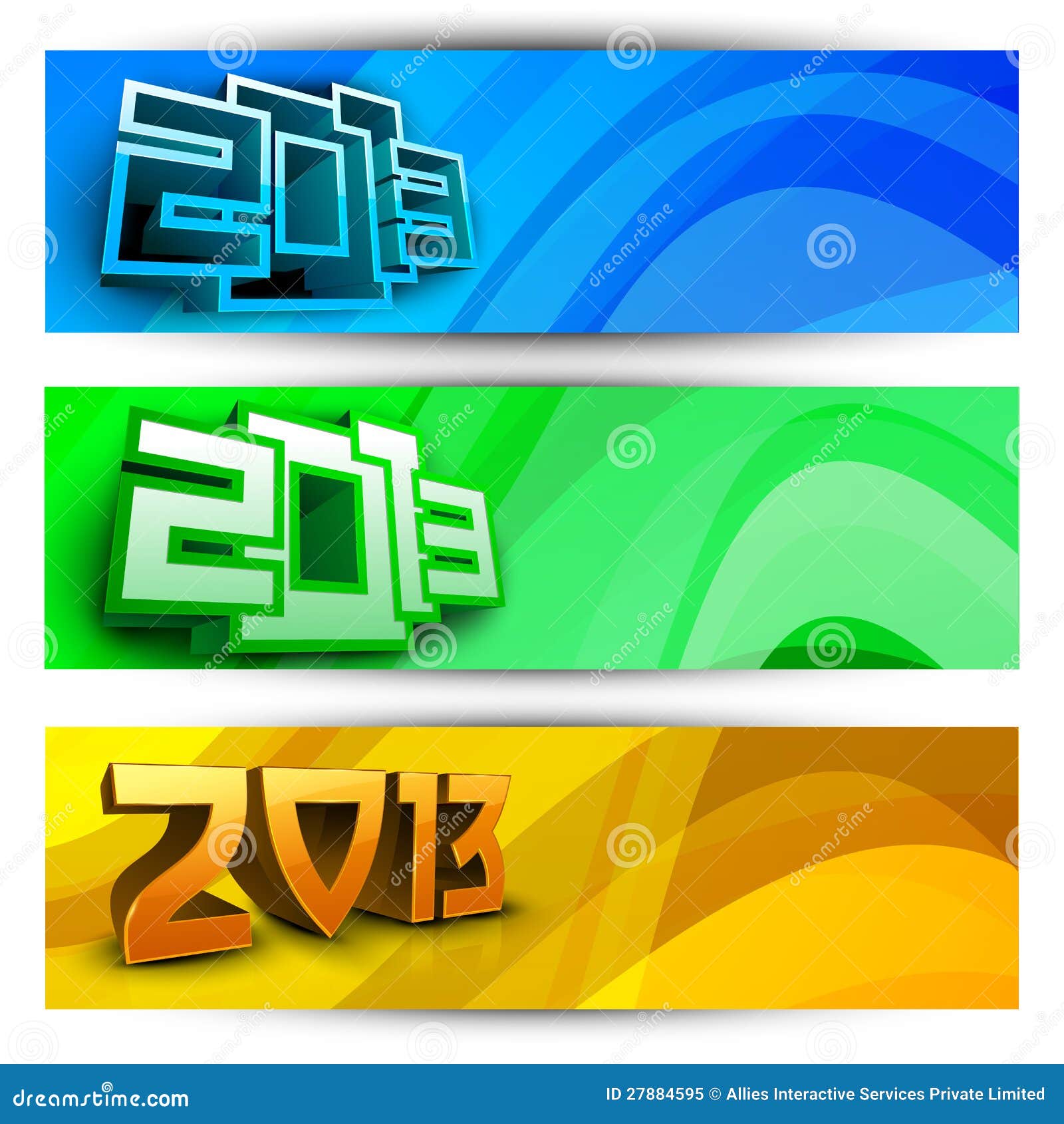 New Year Website Header and Banner Set. Stock Illustration ...