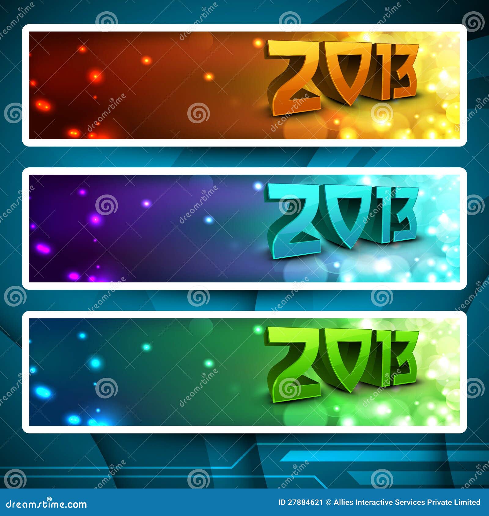 New Year Website Header and Banner Set. Stock Illustration ...