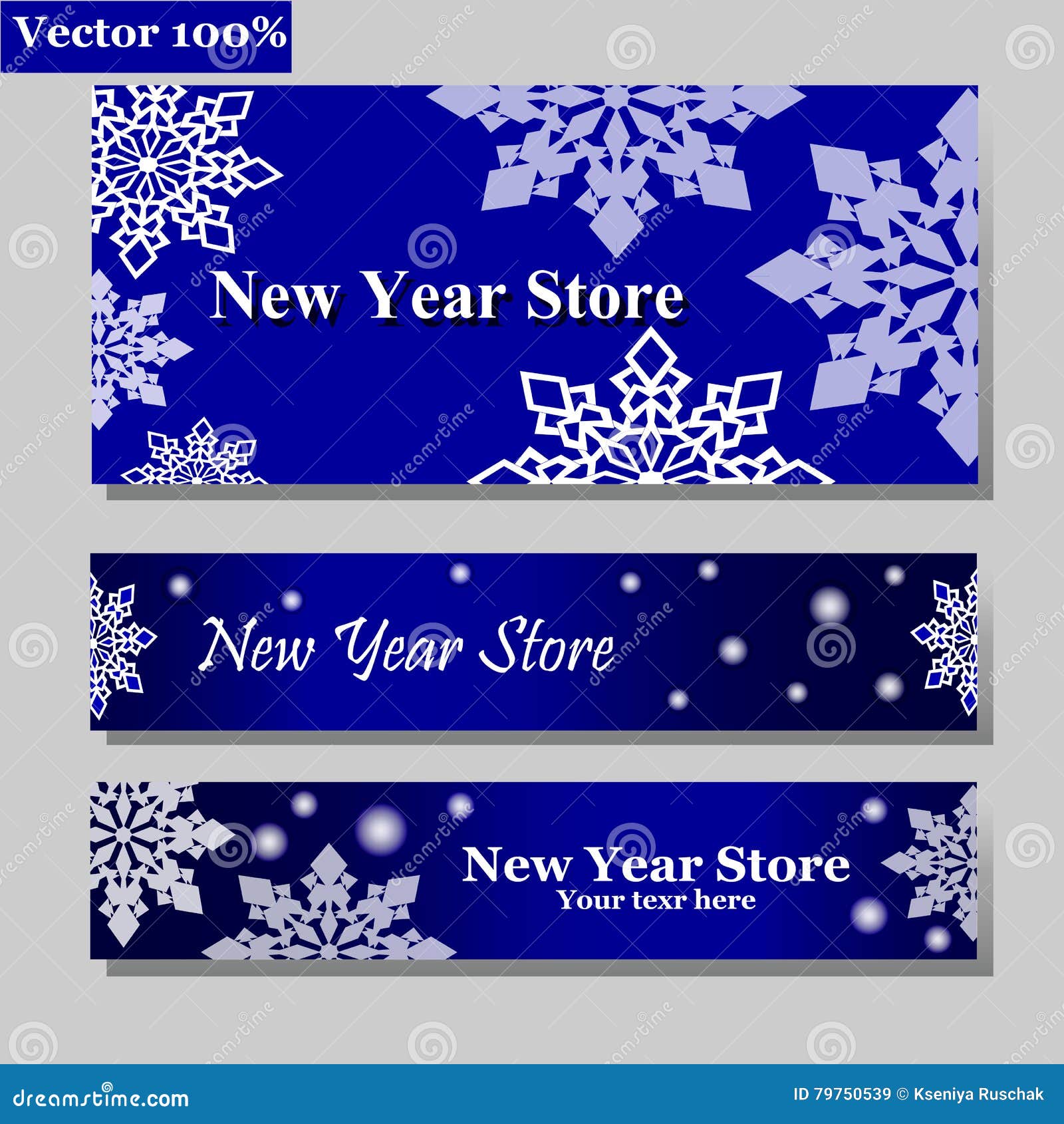 New Year Website Header and Banner Set. Stock Vector - Illustration of ...