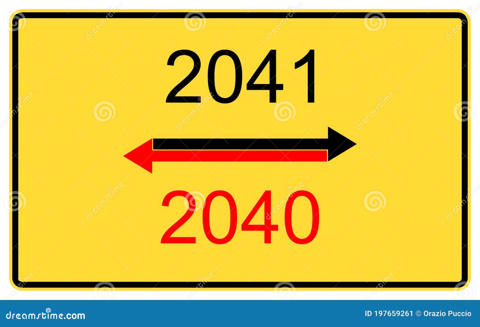 2041,2040 New Year. 2041,2040 New Year on a Yellow Road Billboard Stock ...