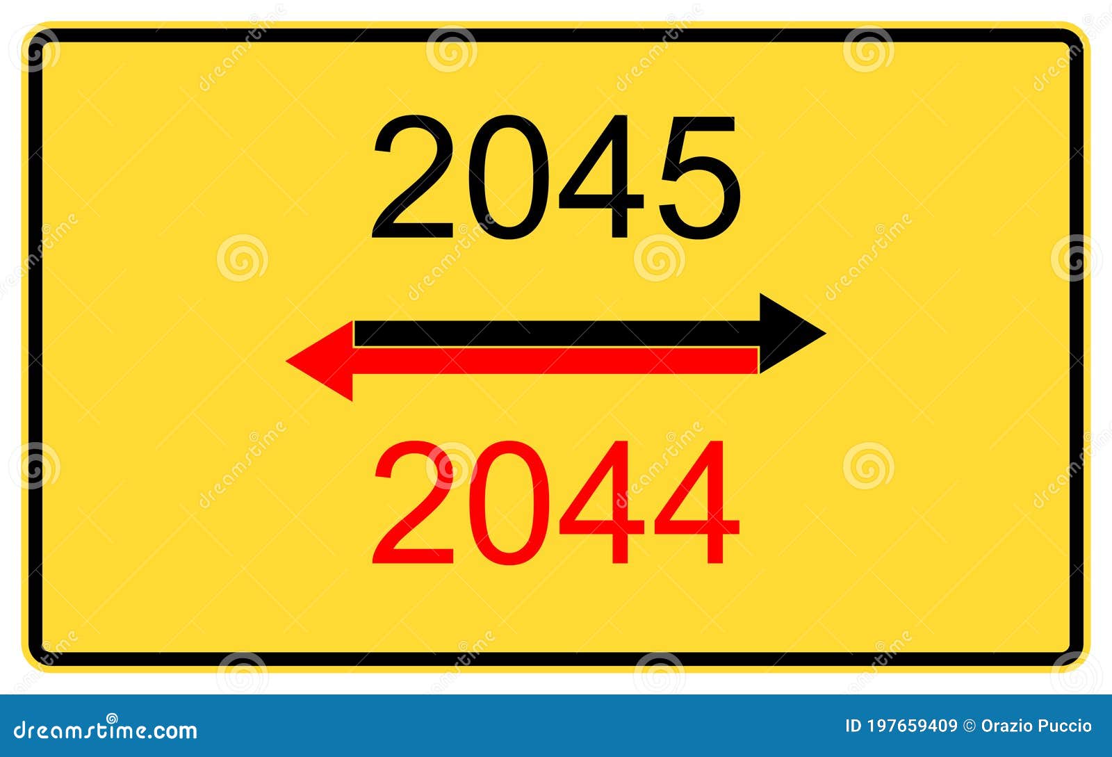 2045,2044 New Year. 2045,2044 New Year on a Yellow Road Billboard Stock ...