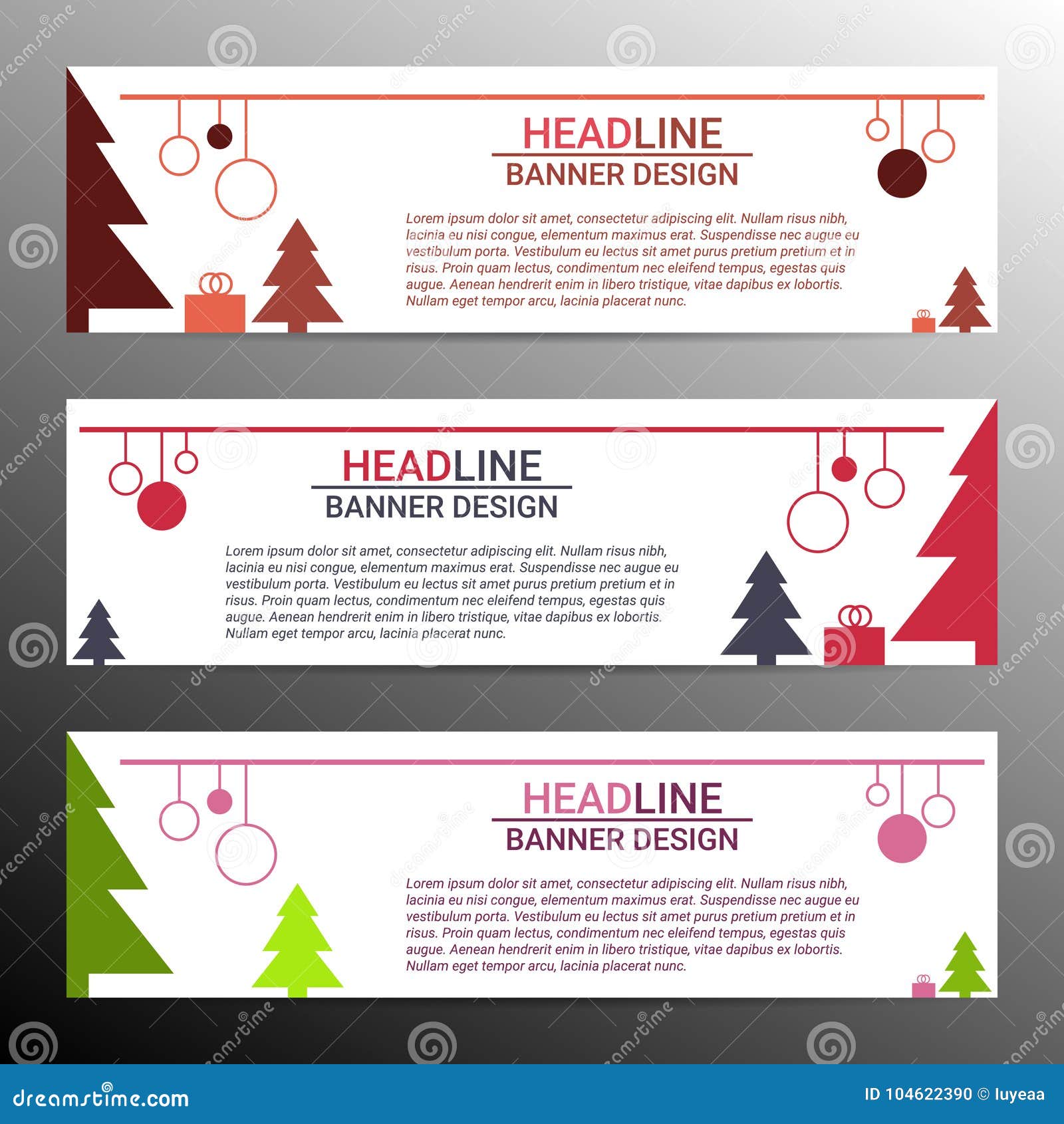 New Years Banner Design. Vector Stock Vector - Illustration of ball ...