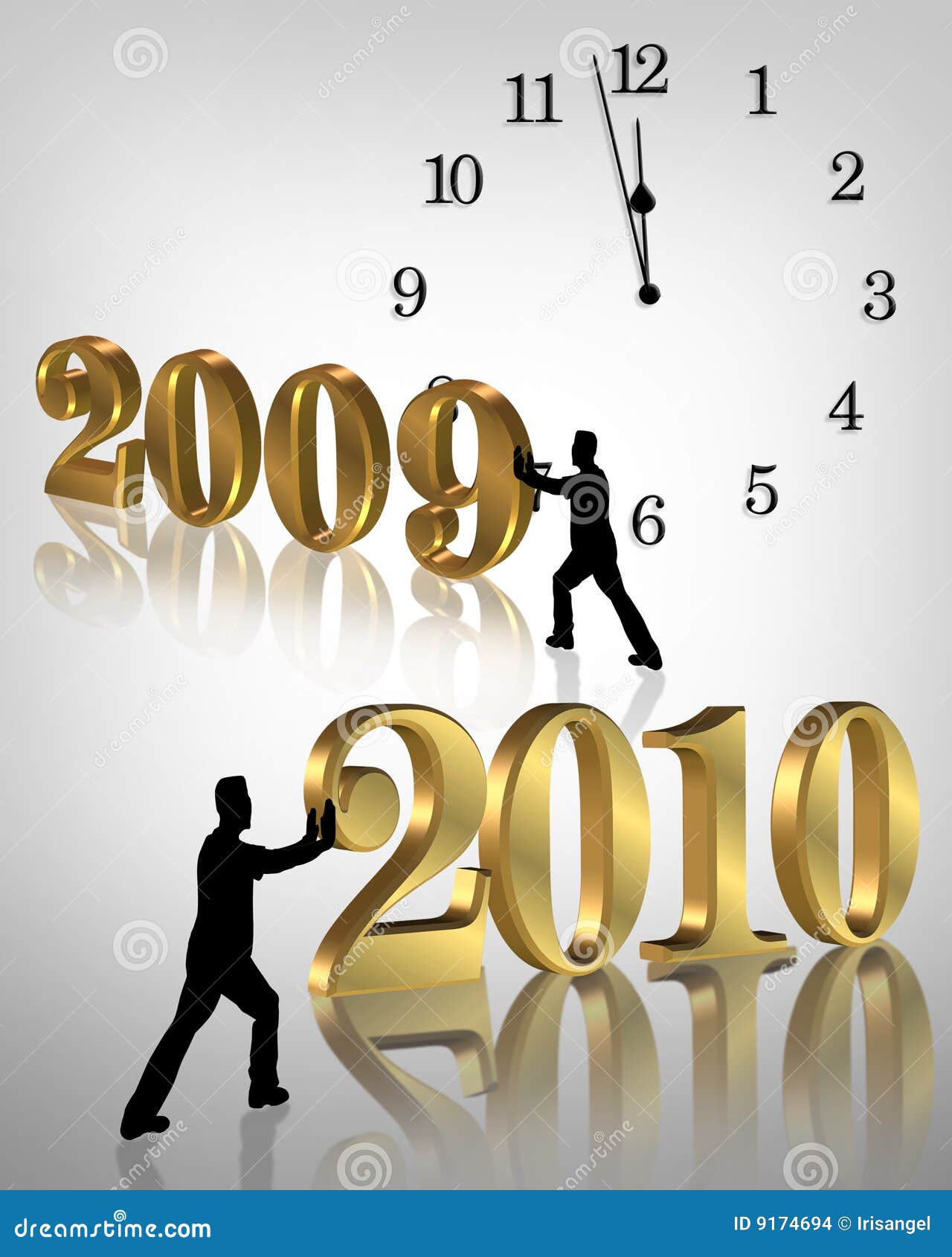 New Years Eve 2010 Graphic Clock Stock Illustration - Illustration of ...