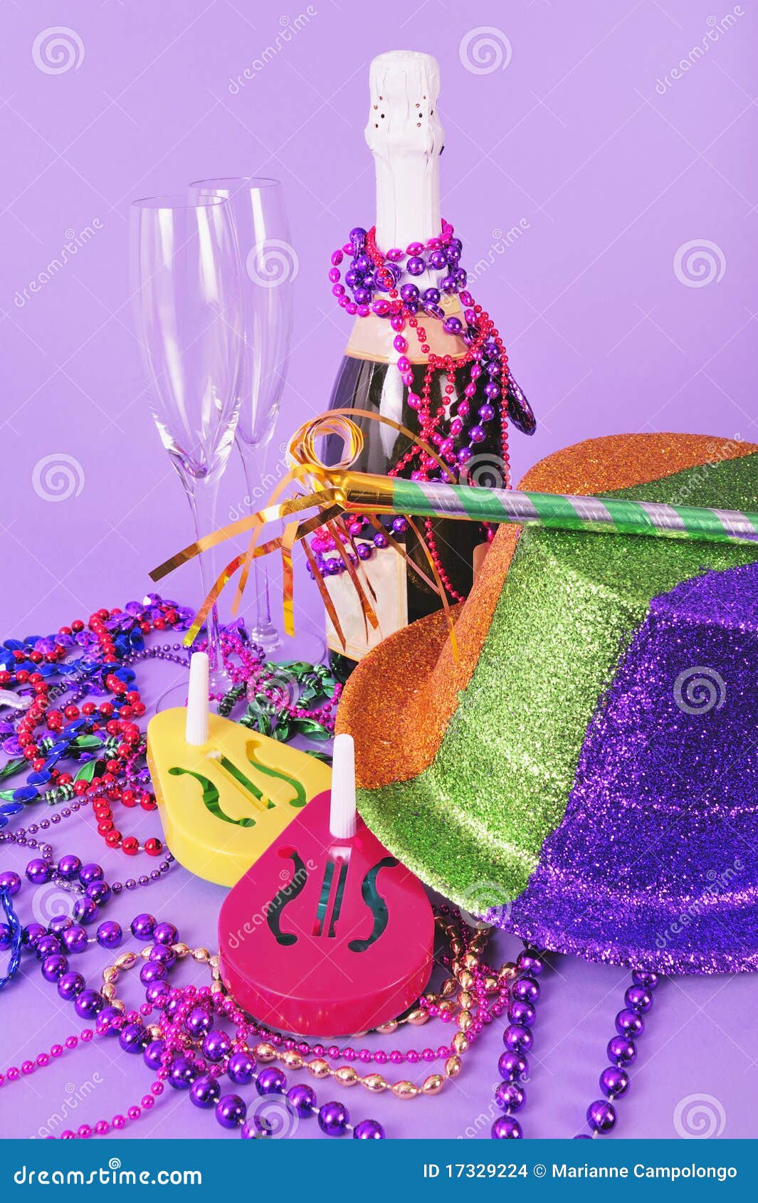 New Years Eve 2011 Party Still Life Stock Photo - Image of bottle ...