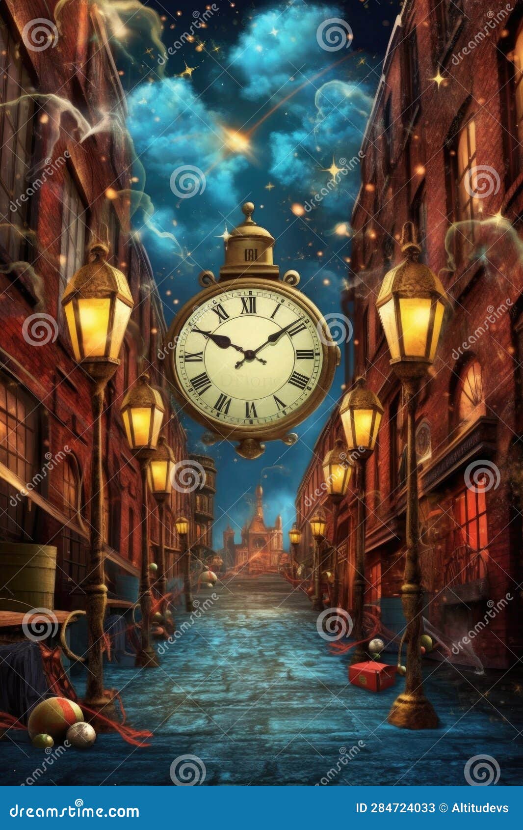 New Years Eve Countdown Clock Showing Midnight Hour Approaching Stock ...