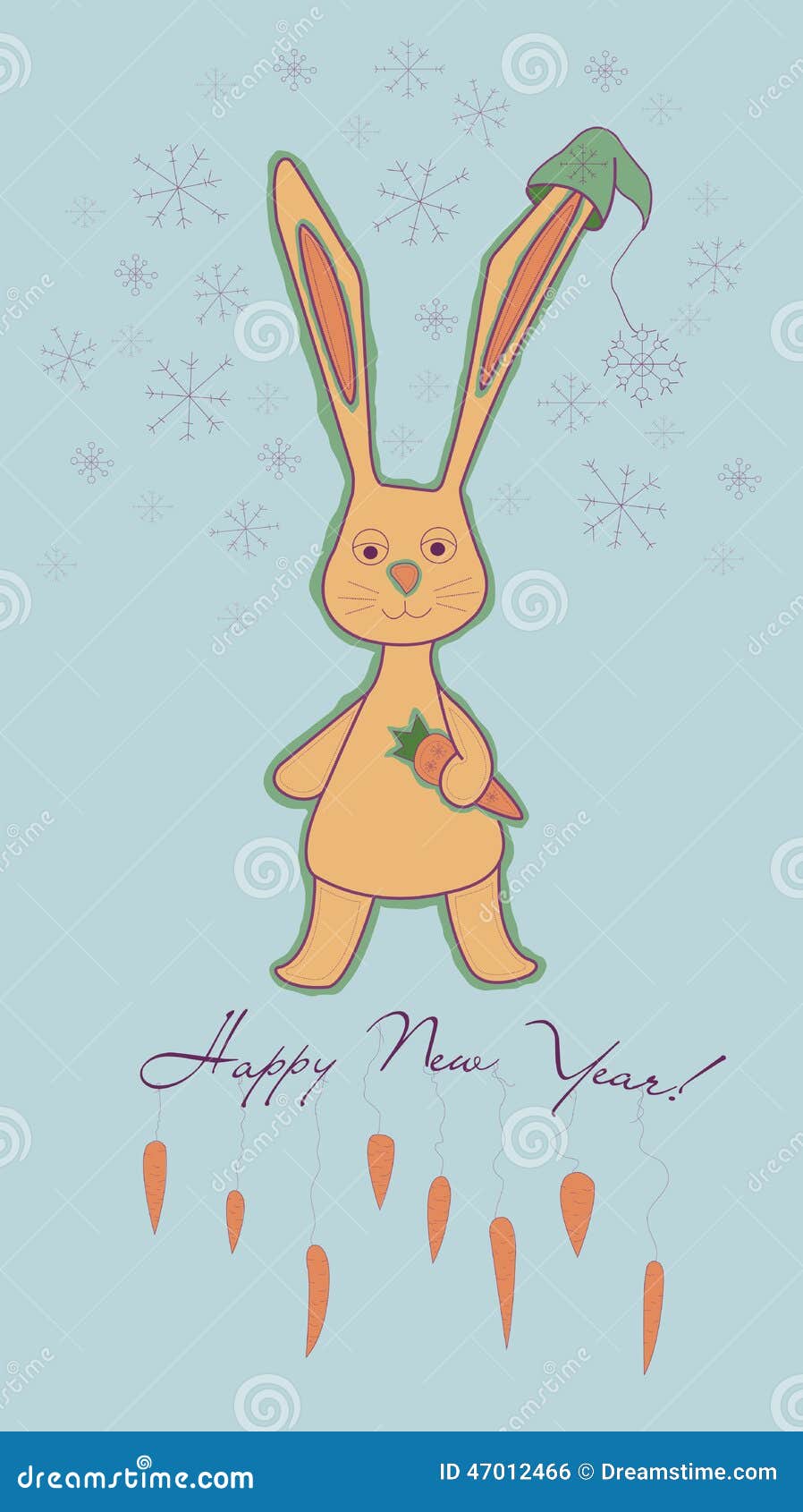 New Years Rabbit stock illustration. Illustration of holiday - 47012466