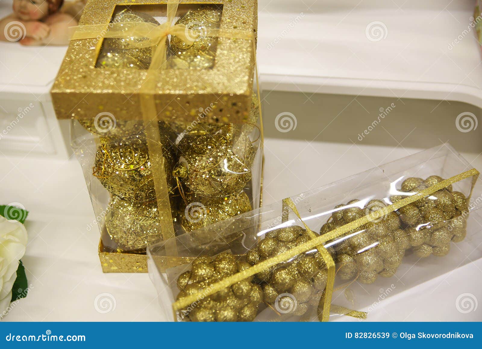 New Years tree decorations stock image. Image of tree - 82826539