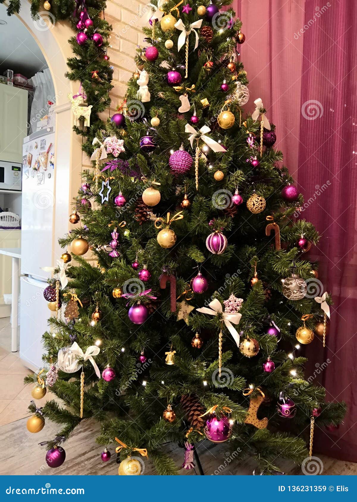 New years tree stock image. Image of tree, moscow, years - 136231359