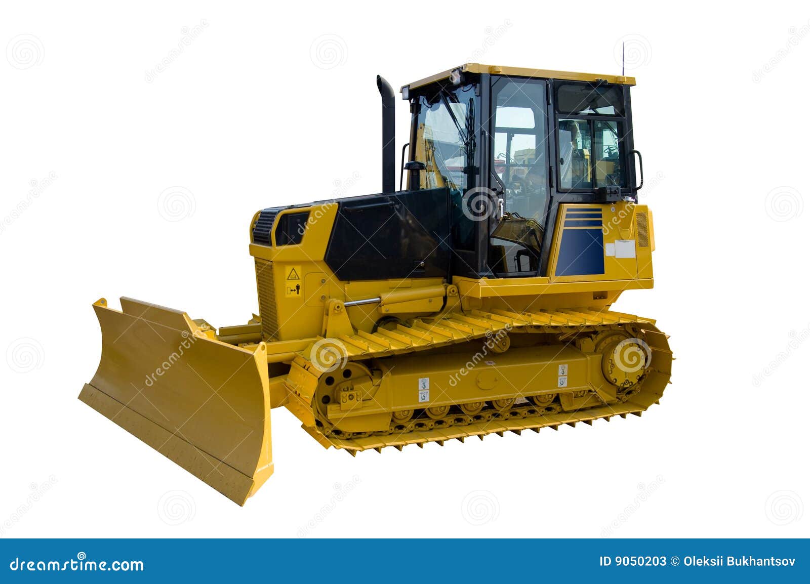 New yellow bulldozer stock image. Image of dozer, clipping - 9050203