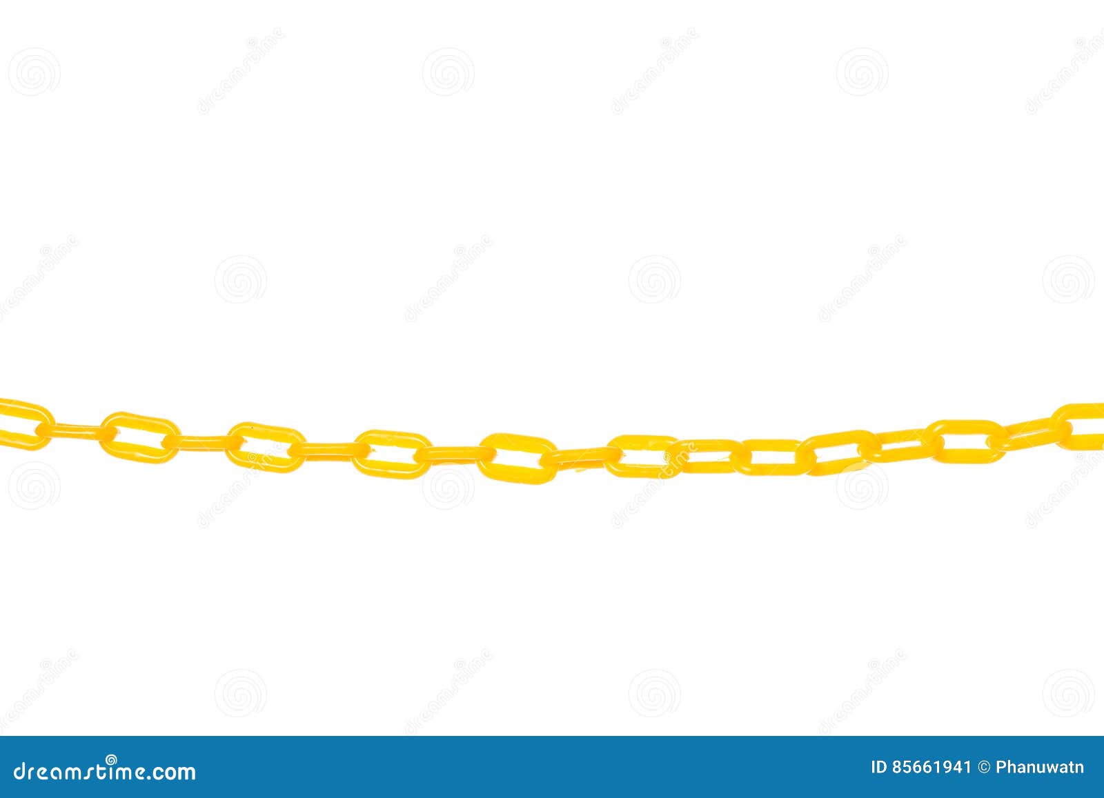 New Yellow Plastic Chain. Studio Shot Isolated on White Stock Image ...