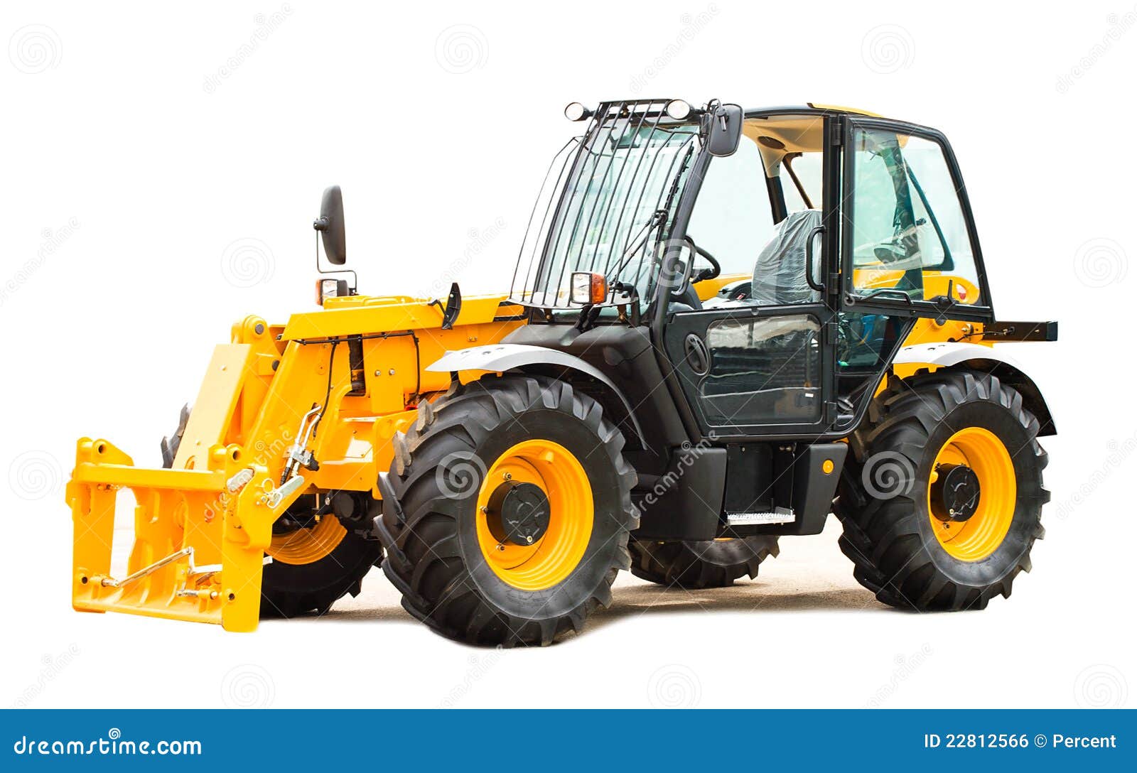 New yellow tractor stock photo. Image of tyre, construction - 22812566
