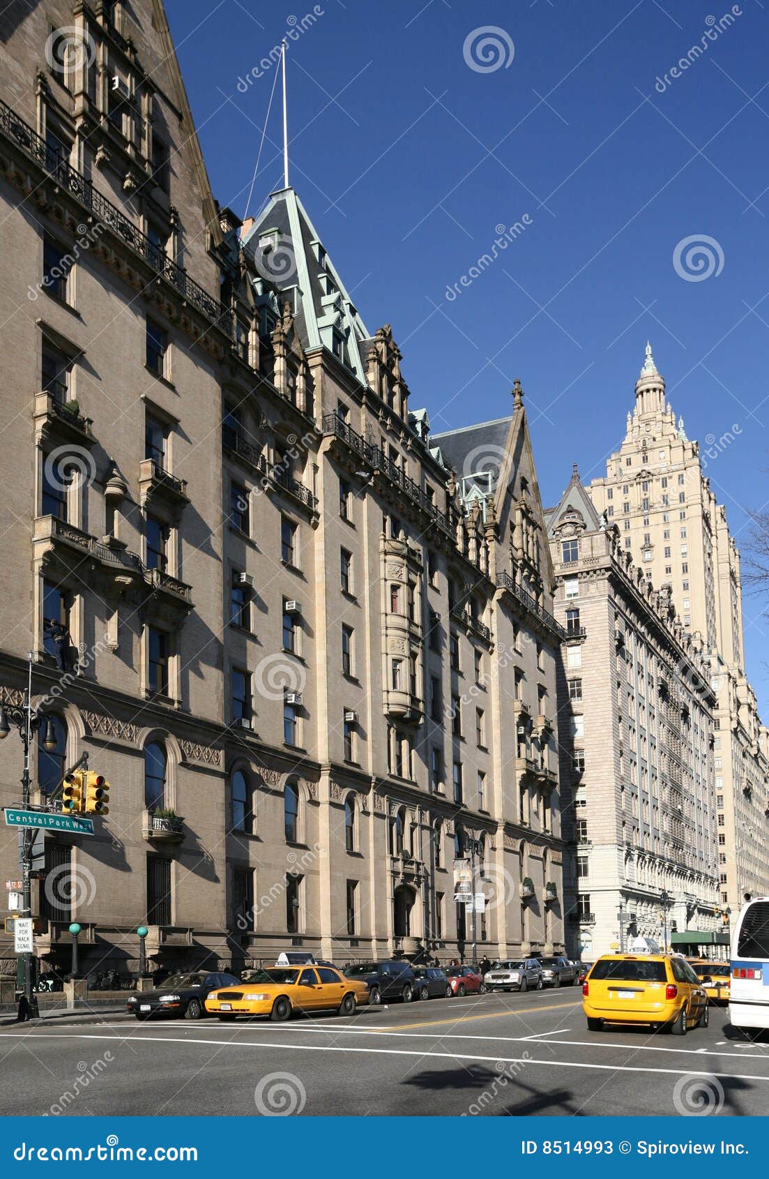 New York Apartment Buildings and Traffic Stock Image - Image of ...