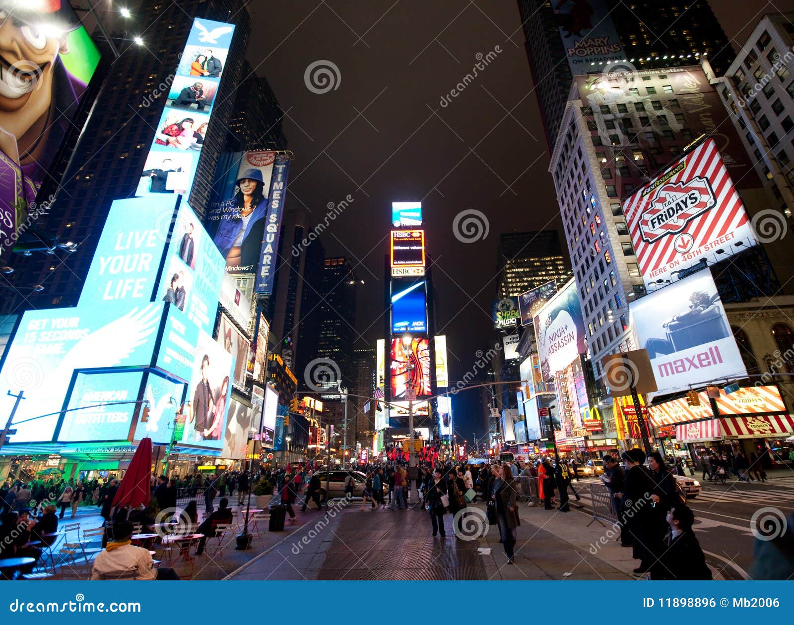 New York , Broadway editorial photo. Image of billboard - 11898896
