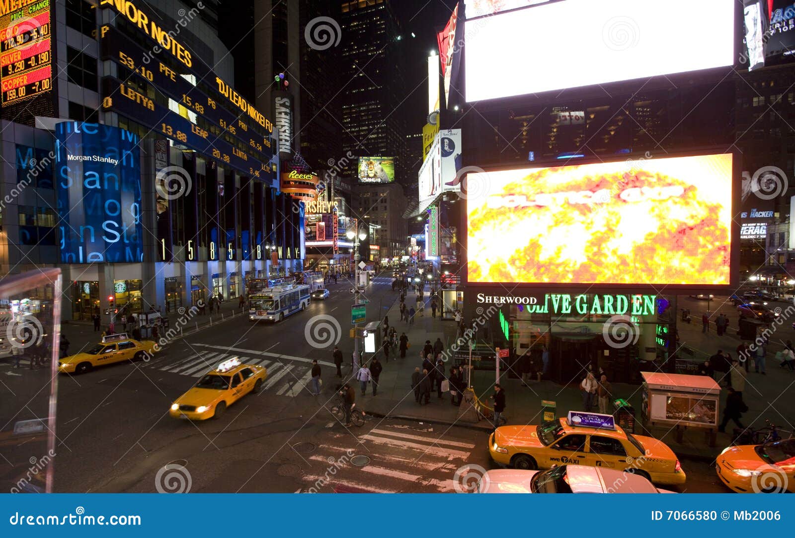 New York Broadway at night editorial image. Image of lights - 7066580