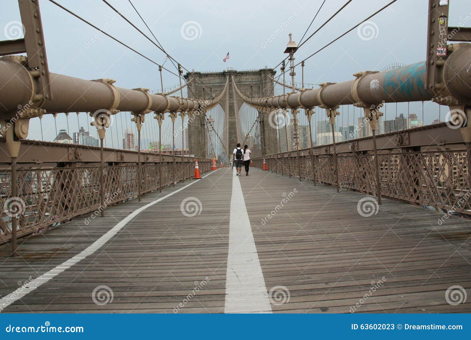 New York Brooklyn bridge stock image. Image of promenade - 63602023
