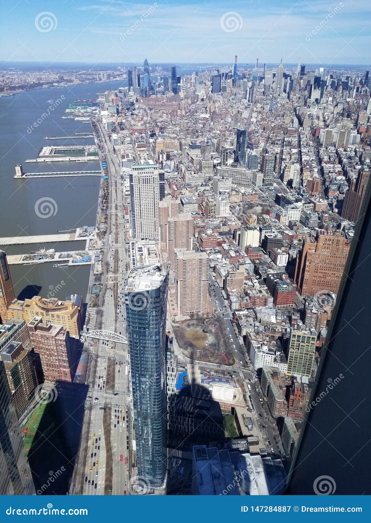 New York city from above stock image. Image of crom - 147284887