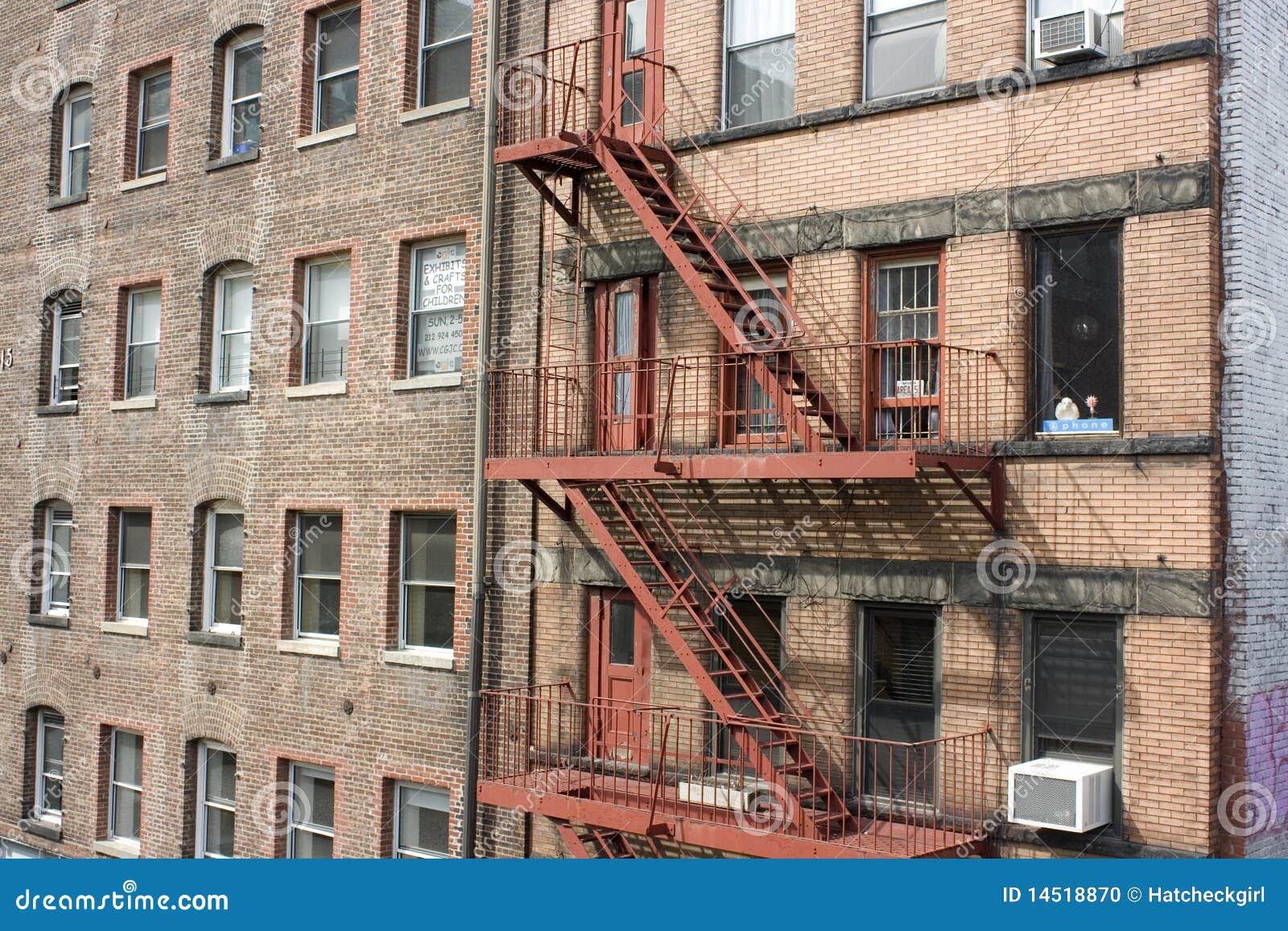 New York City fire escapes stock photo. Image of traditional - 14518870