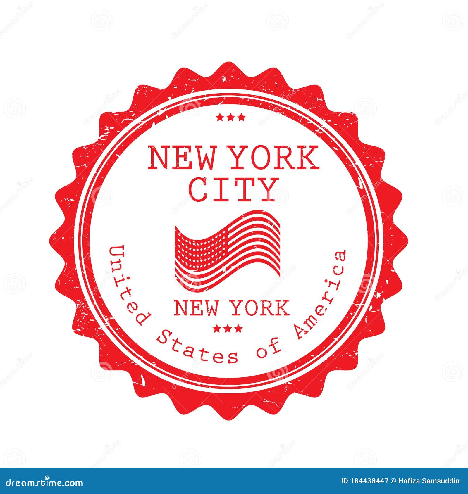 A New York City Label Illustration. Stock Image - Image of landmarks ...