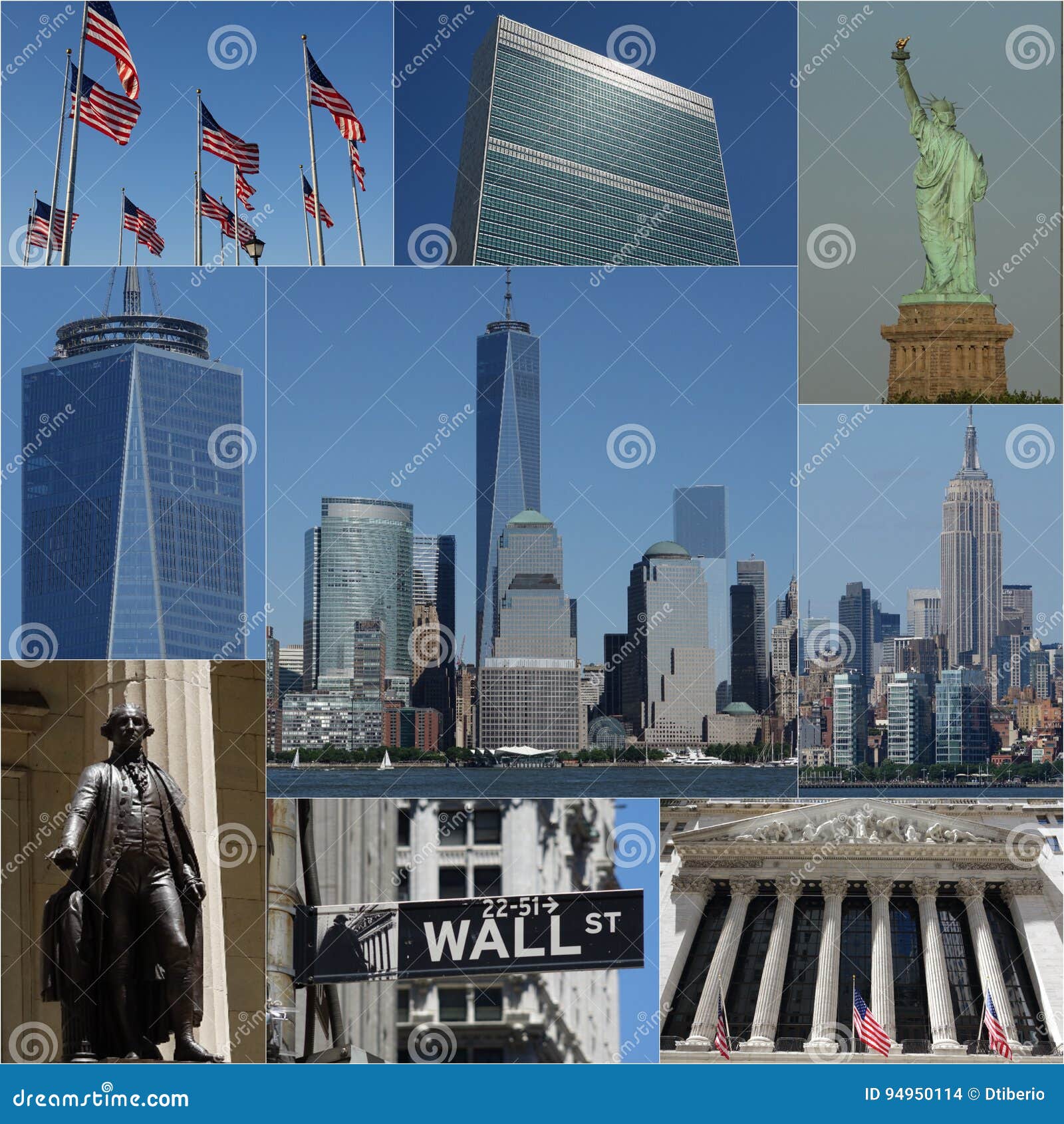 New York City and Manhattan Collage Editorial Stock Image - Image of ...
