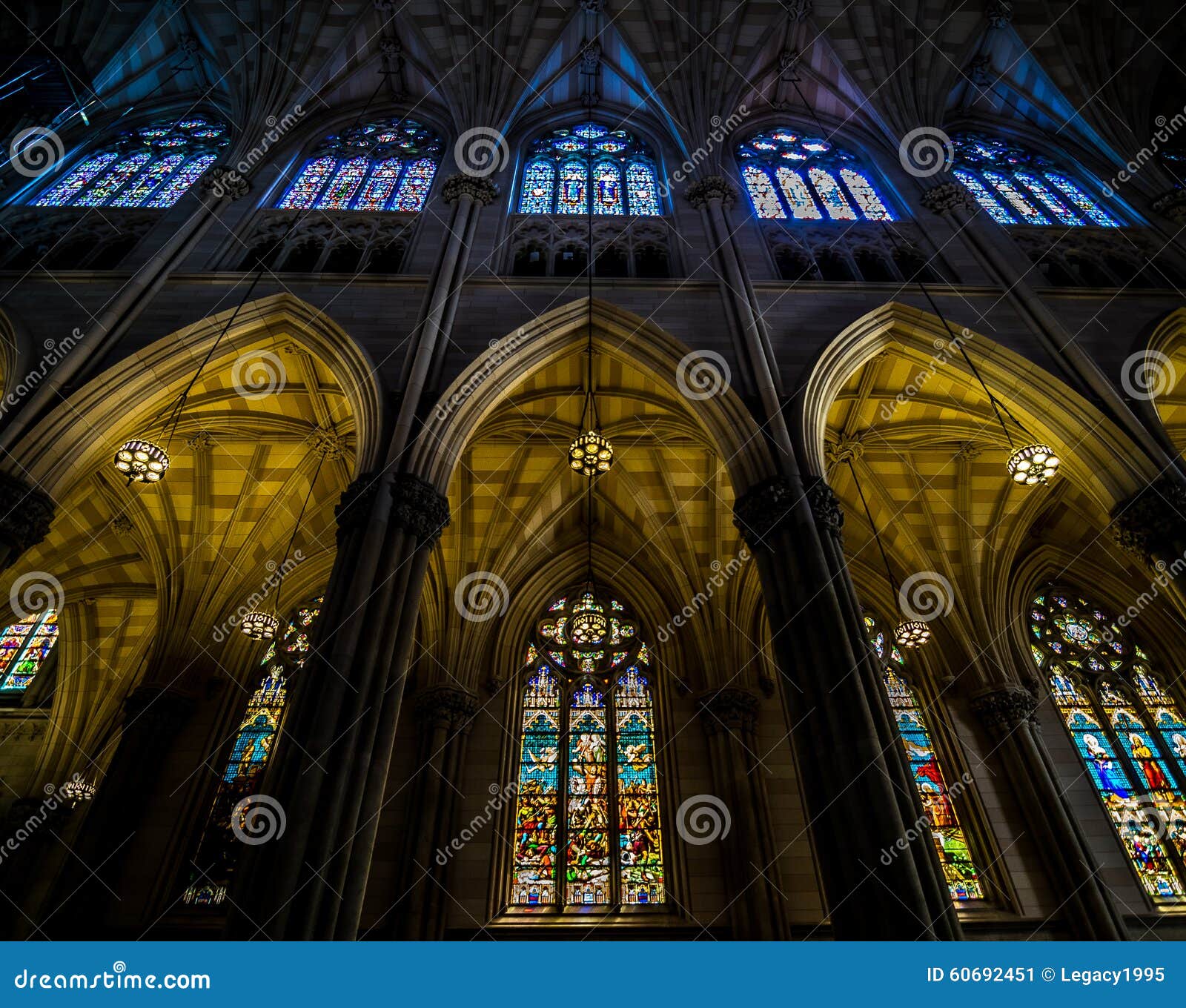 New York City Saint Patricks Cathedral Gothic Interior Windows ...