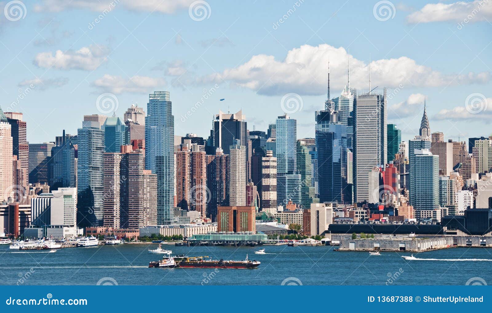New York City Skyline Over Hudson River Stock Photo - Image of ...