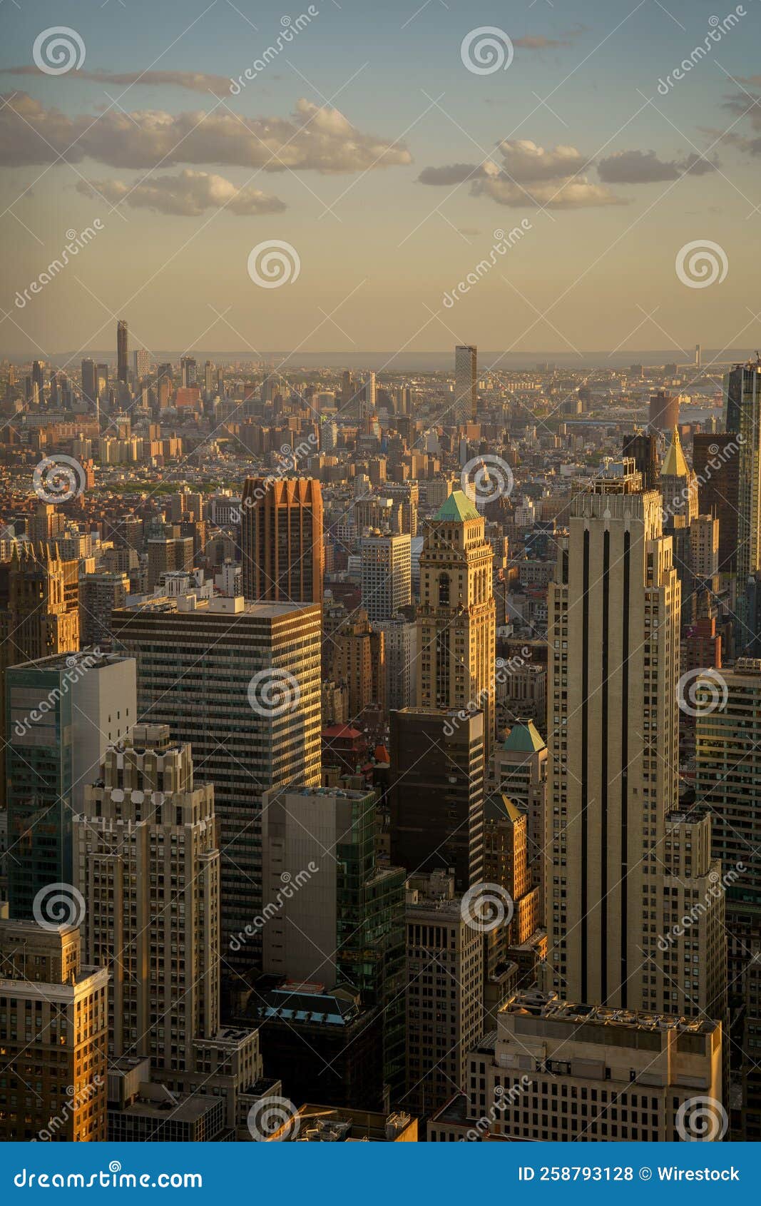 New York City Skyline during a Sunset - Vertical Shot Editorial Stock ...