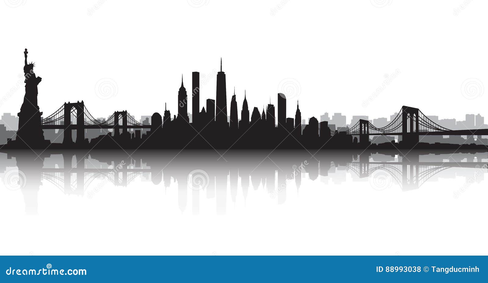 New York City Skyline Vector Stock Vector - Illustration of skyline ...