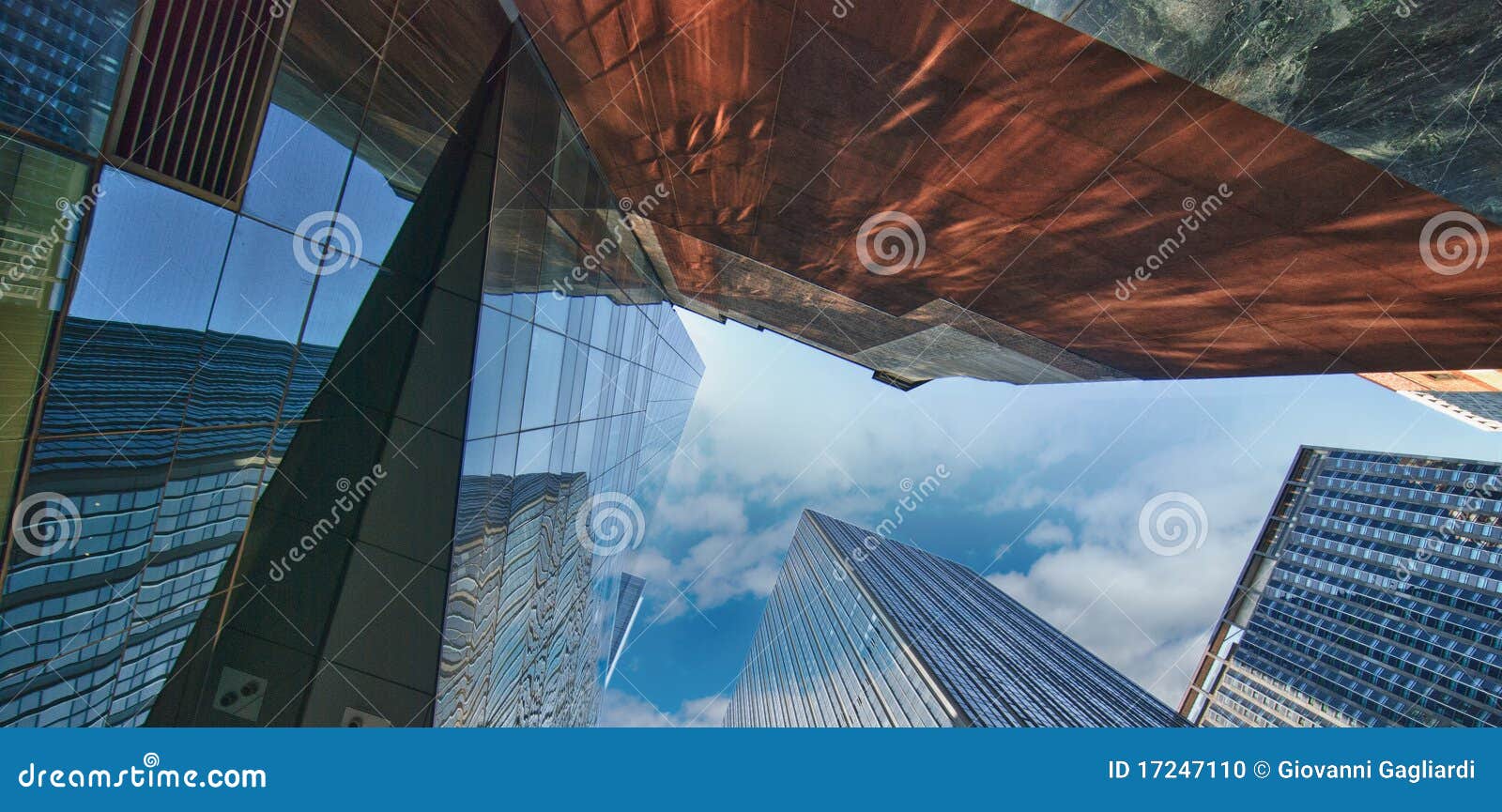 New York City Skyscrapers with Reflections Stock Photo - Image of ...