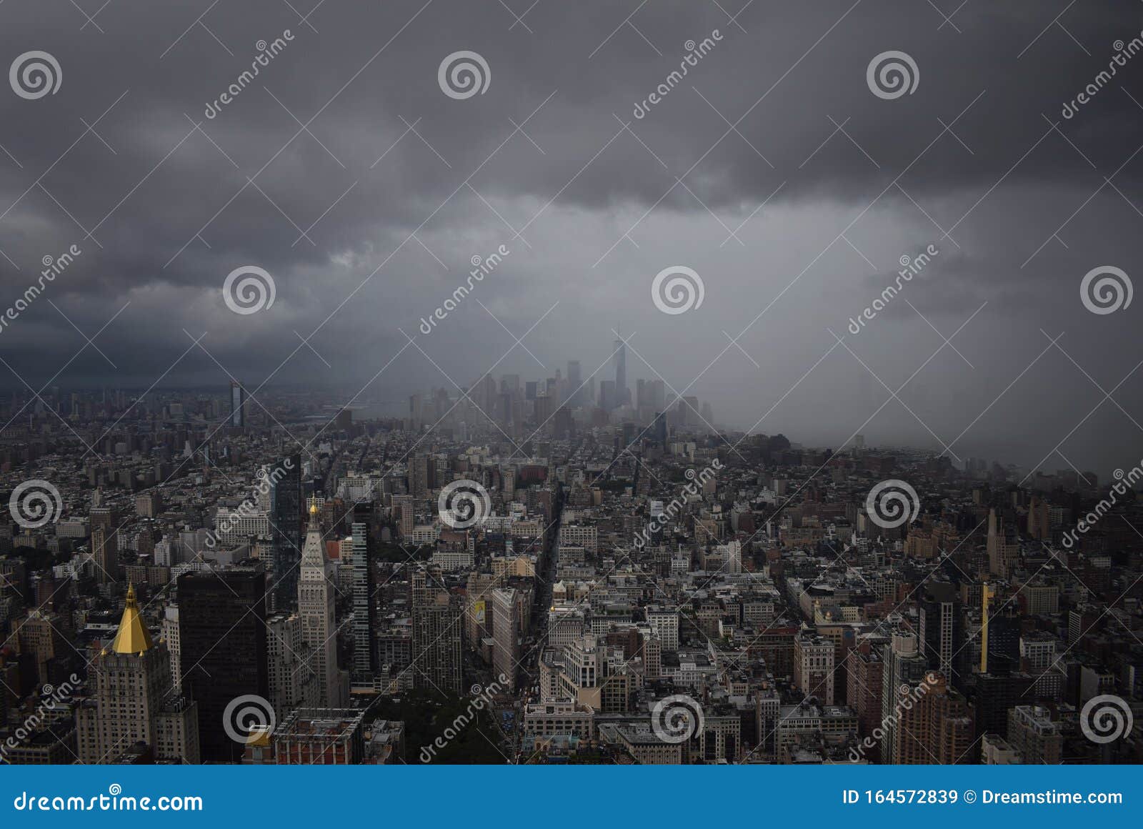 New York City Thunderstorm stock image. Image of rain - 164572839