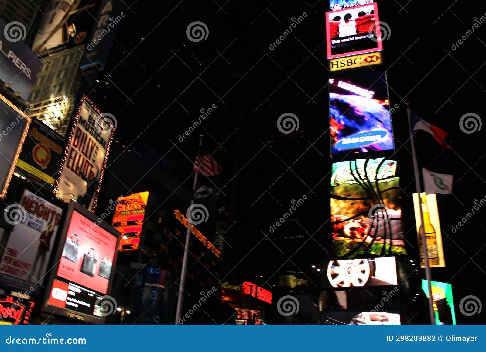 New York City Times Square by Night. Editorial Photography - Image of ...