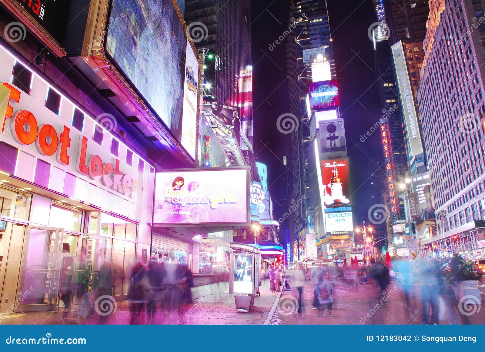 New York City Times Square with People Editorial Photography - Image of ...