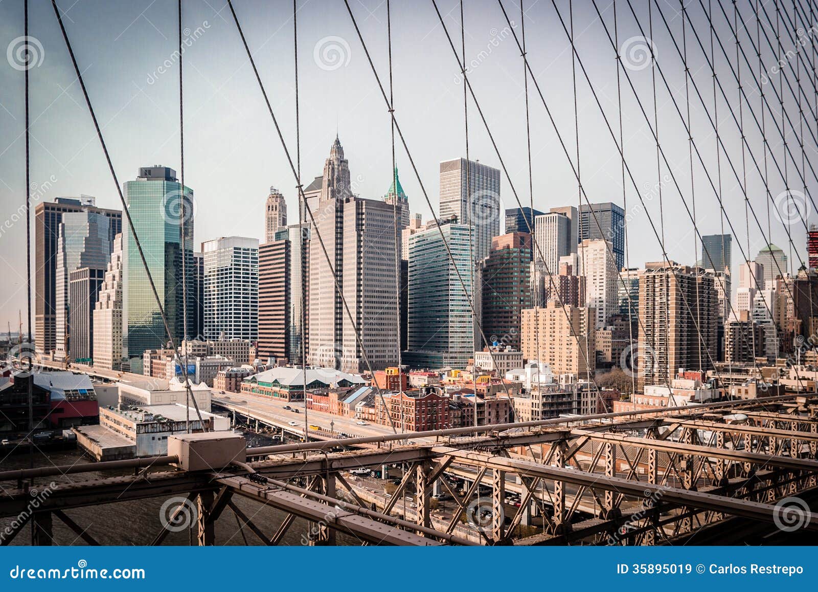 New York Cityscape stock image. Image of bridge, manhattan - 35895019