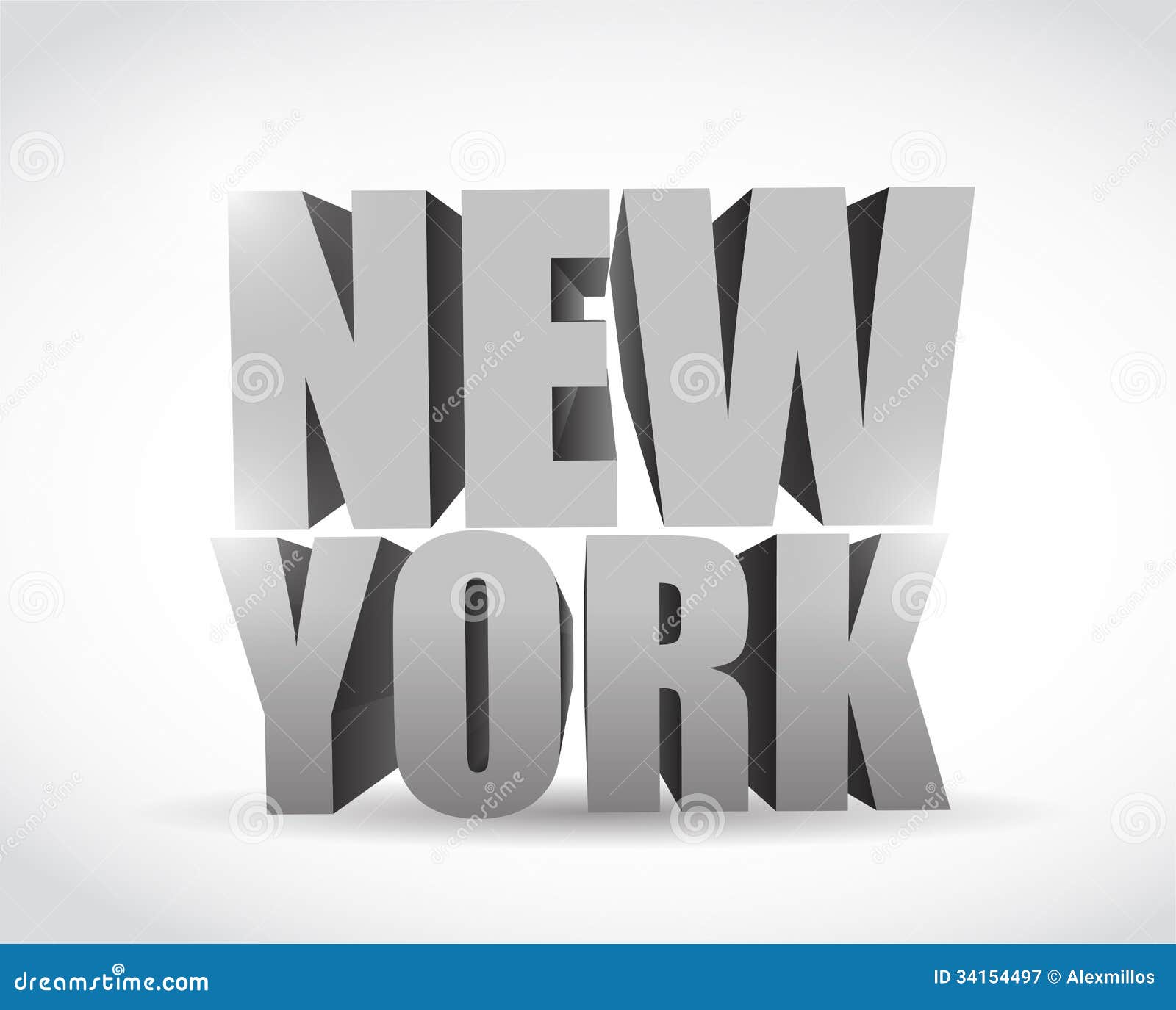 New York 3d Text Illustration Design Stock Illustration - Illustration ...