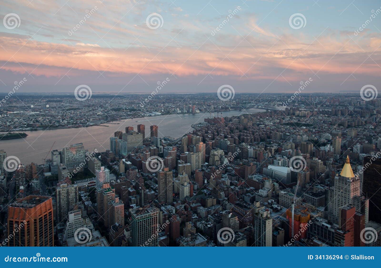 New York Dusk editorial stock image. Image of boats, york - 34136294