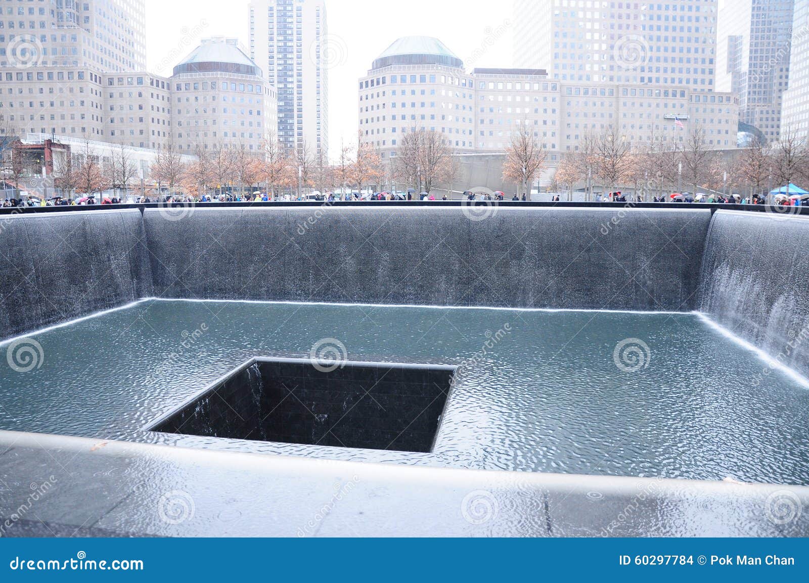 New York, Ground Zero With Names Name Of The Victims Of September 11 ...